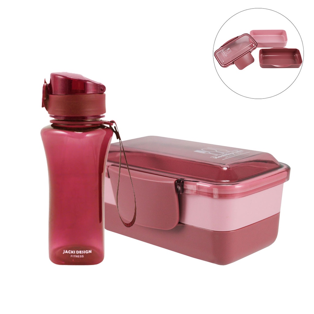 Kit Marmita 2 Andares 950ml + Copo /Garrafa Squeeze 450ml Eco | Shopee ...