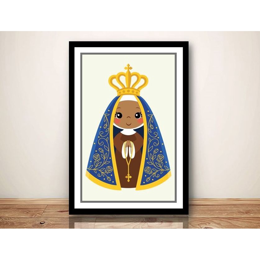 Placa decorativa quadro Nossa Senhora Aparecida Santinha Infantil MDF 19 x 28 | Shopee Brasil