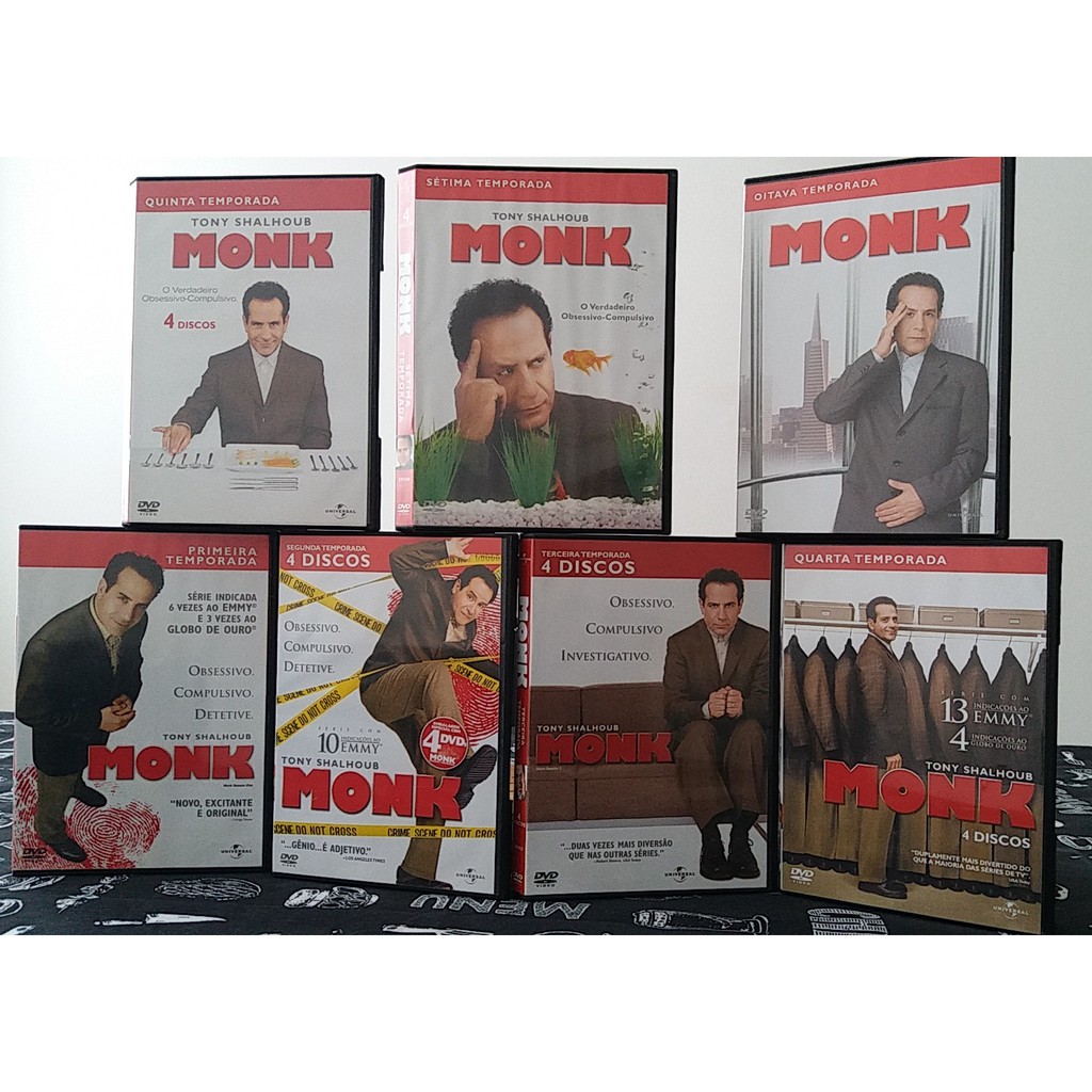 DVD MONK - TEMPORADAS - 1, 2, 3, 4, 5, 7, 8 - ORIGINAL BOX | Shopee Brasil