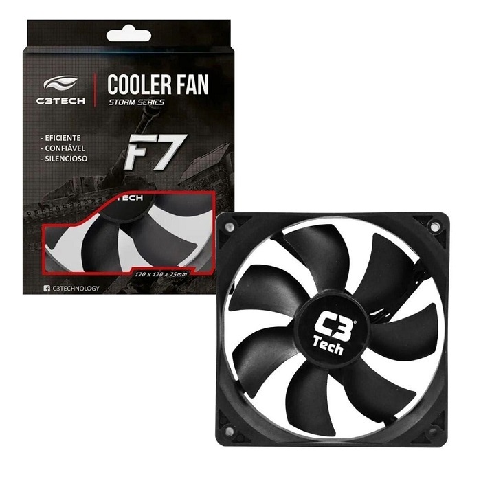 Cooler Fan Para Gabinete F7-100bk 120mm C3tech Box | Shopee Brasil