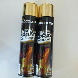 TINTA SPRAY DOURADO METÁLICO 4 TUBOS 400ML 240G.DOURADO OU ROZE GOLD ...