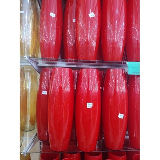 Vaso vermelho de vidro grande boleado para flores | Shopee Brasil