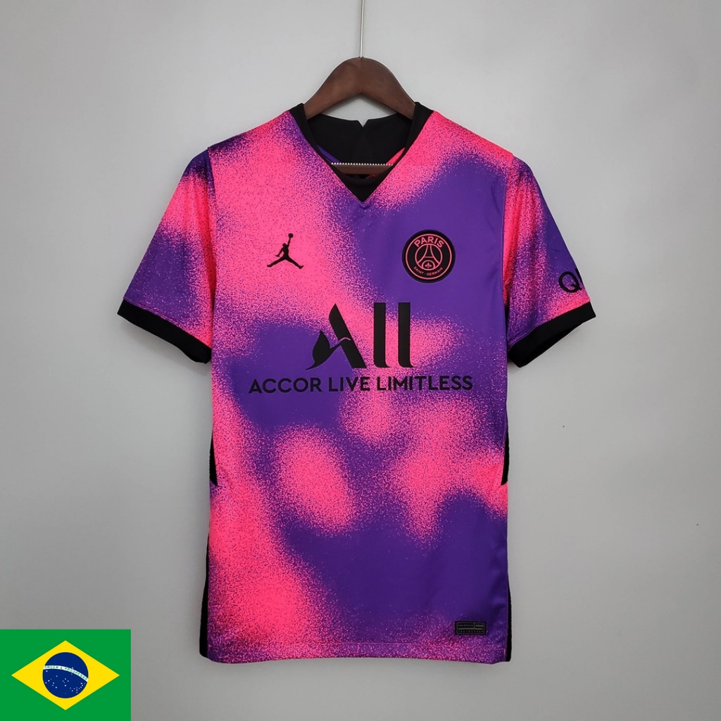Camisa Psg Roxa 2021 Messi, Neymar | Shopee Brasil