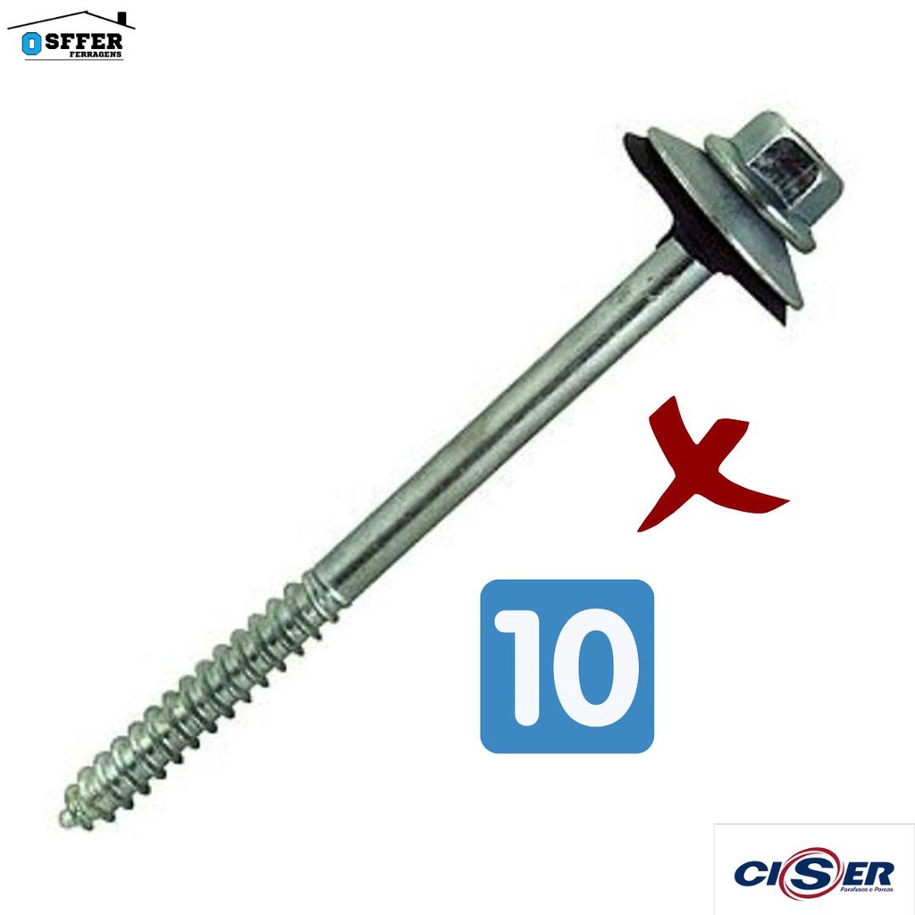 Parafuso Para Telha Fibrocimento Completo 5/16x110mm 10un | Shopee Brasil