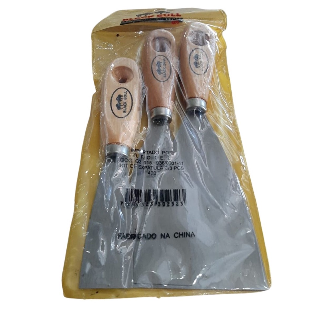 Kit 3 Espátula Betumadeira Raspa Obra Lancheria Cabo Madeira | Shopee ...