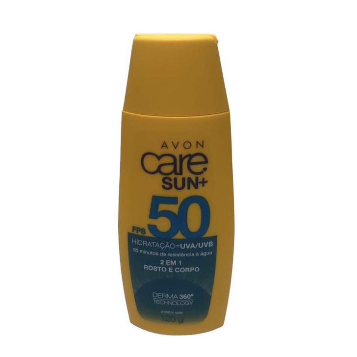 Protetor Solar Care Sun+ FPS 50 Rosto e Corpo 2 em 1 - 120g - Avon | Shopee Brasil