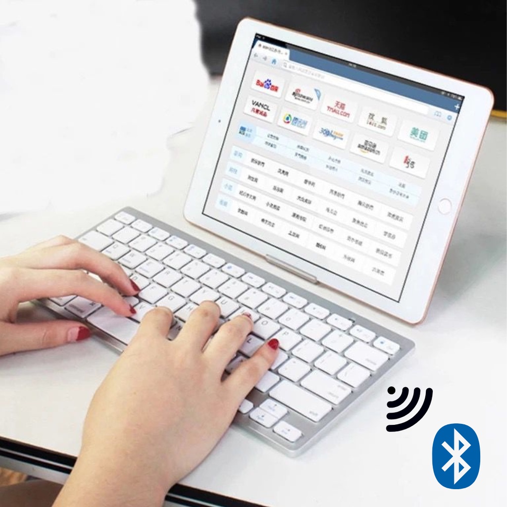 Teclado Sem Fio Wireless Bluetooth Universal Pc Tablet Celular Note ...