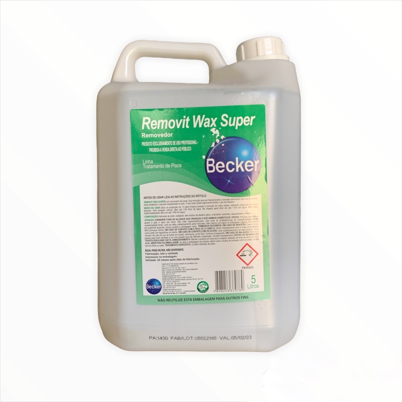Detergente Removedor - Removit Wax Super - Becker - 5 Litros | Shopee ...