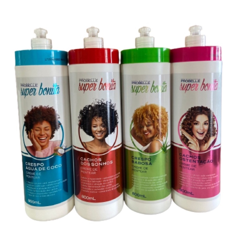 Kit de 5 cremes de pentear 800 ml probelle | Shopee Brasil