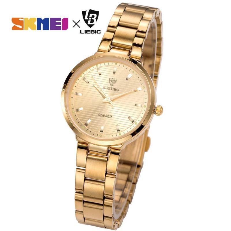 Relógio Skmei Liebig Feminino 1012 Quartz Dourado/Branco PRONTA ENTREGA ...