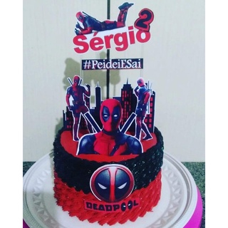 Topo-topper De Bolo Personalizado DeadPool | Shopee Brasil