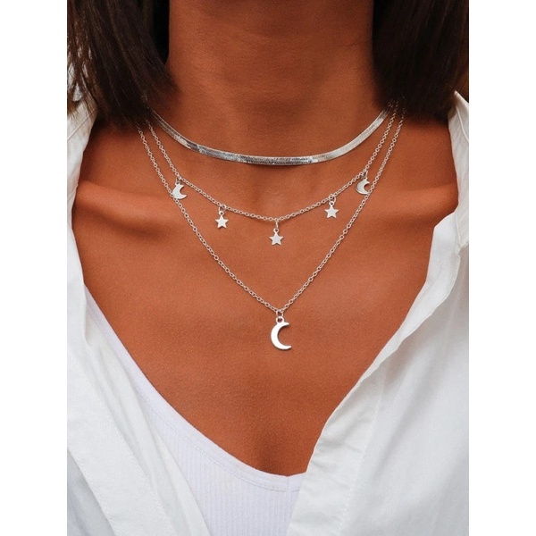Trio Colar Lua E Estrelas | Shopee Brasil