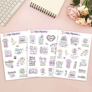 Cartela de adesivos cristãos - devocional- adesivo - Decoração planner ...