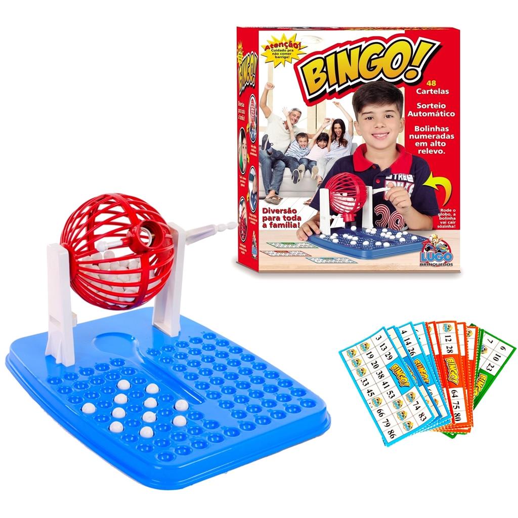 Jogo Bingo Com 48 Cartelas E Bolinhas Numeradas Alto Relevo - Lugo ...