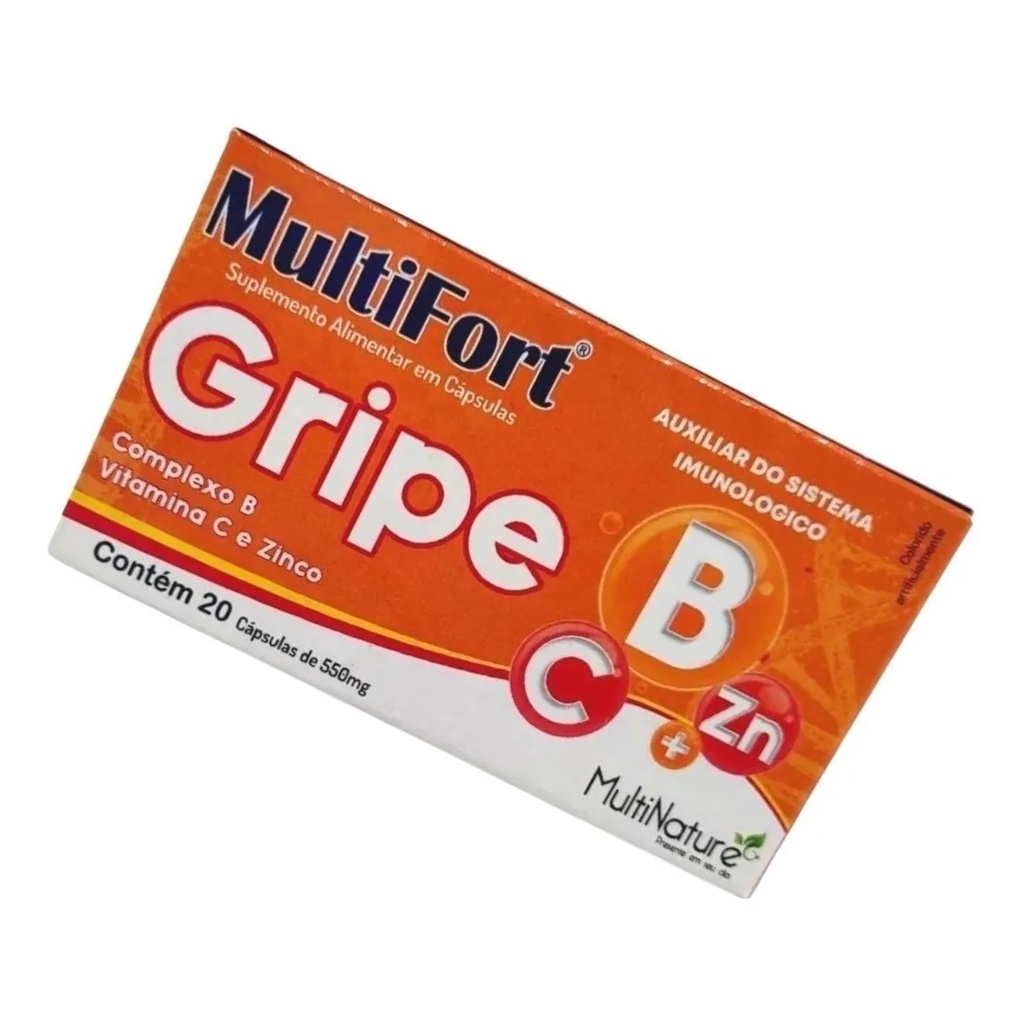 Multifort - Gripe Complexo B Vitamina C E Zinco 550mg 20caps | Shopee ...