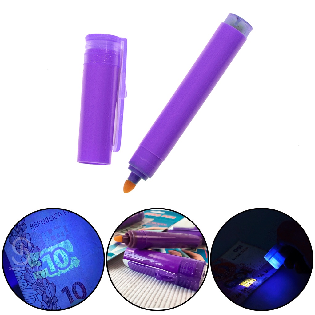 Caneta Para Detectar Cédulas Falsas Com Luz Negra Pequena | Shopee Brasil