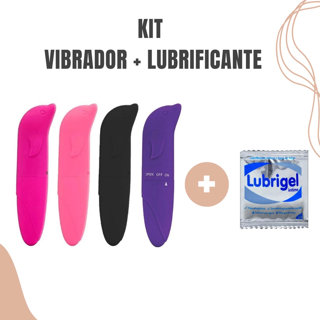 Kit Vibrador Golfinho ponto G Toque Aveludado Toque Suave em ABS Prazer Feminino Ponta fina e ...
