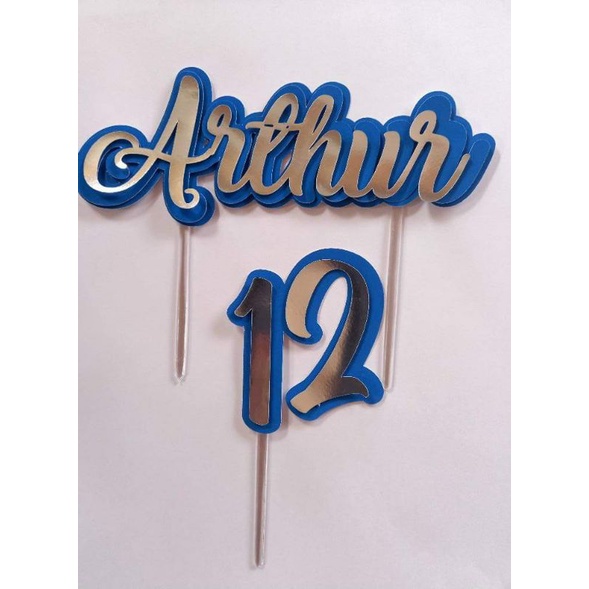 Topo Para Bolo Nome Em Camadas Shopee Brasil