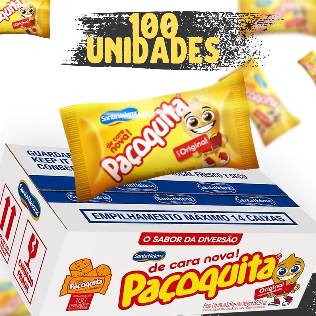 Paçoca Rolha 1,5KG 100unid - Paçoquita Santa Helena ORIGINAL - A melhor ...