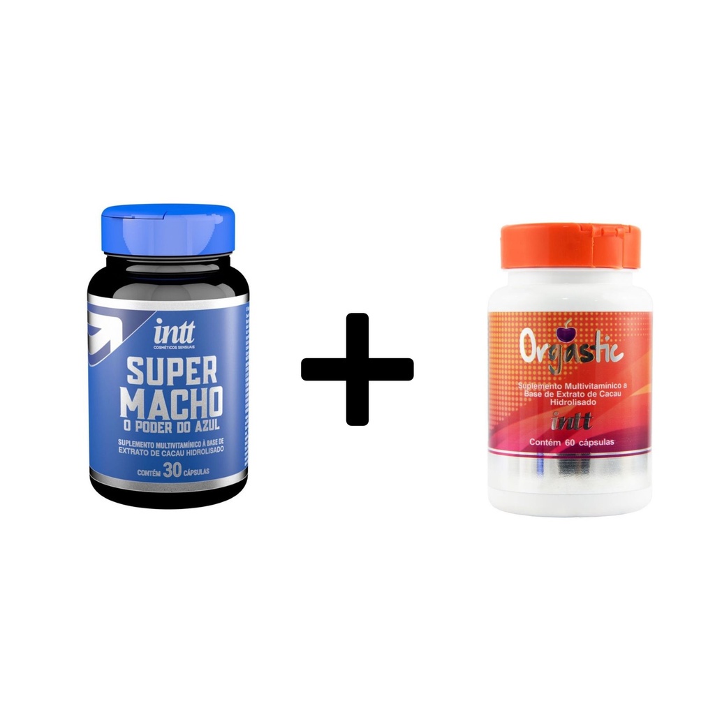 KIT CASAL SUPLEMENTO MASCULINO E FEMININO SUPER MACHO E ORGASTIC - INTT ...