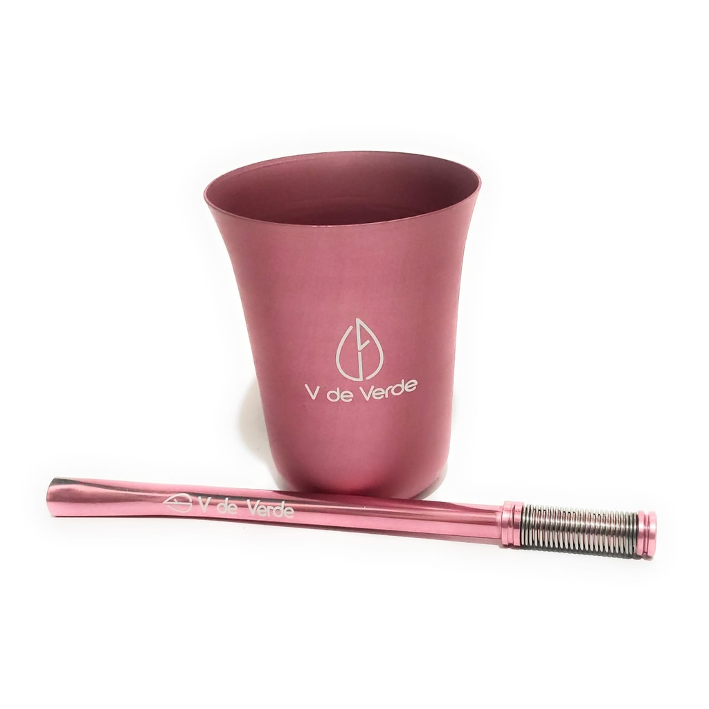 KIT TERERÉ ROSA Linha Alumínio Anodizado Copo Cuia + Bomba Redonda com ...