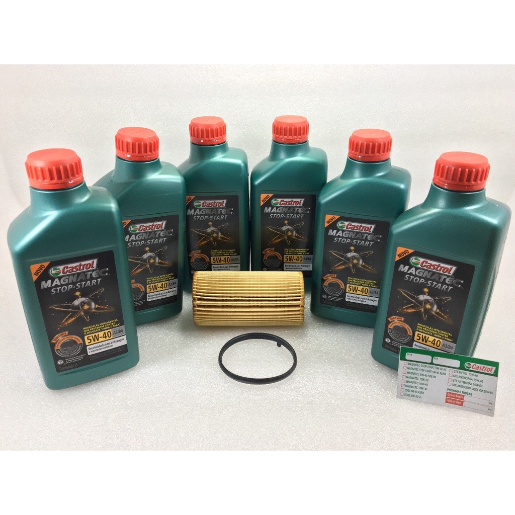 Kit Troca Oleo Jetta 2.5 Castrol 5w40 50200 + Filtro Orig Vw | Shopee ...