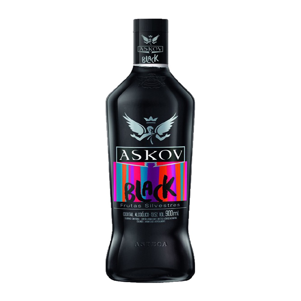 Vodka Coquetel Alcoólico Black Frutas Silvestres para Saquerinha Askov 900ml - Three Foods ...