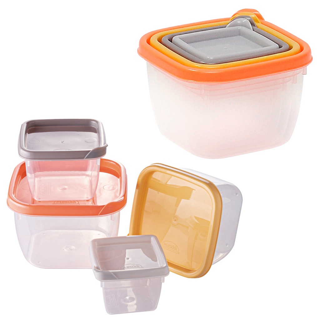 4 potes plástico mantimentos plasútil frutas Vasilha marmita tapoer ...