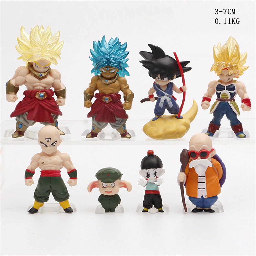 Dragon Ball Master Roshi Gift 8 PCS Kids Toy Monkey Tien Shinhan Action ...