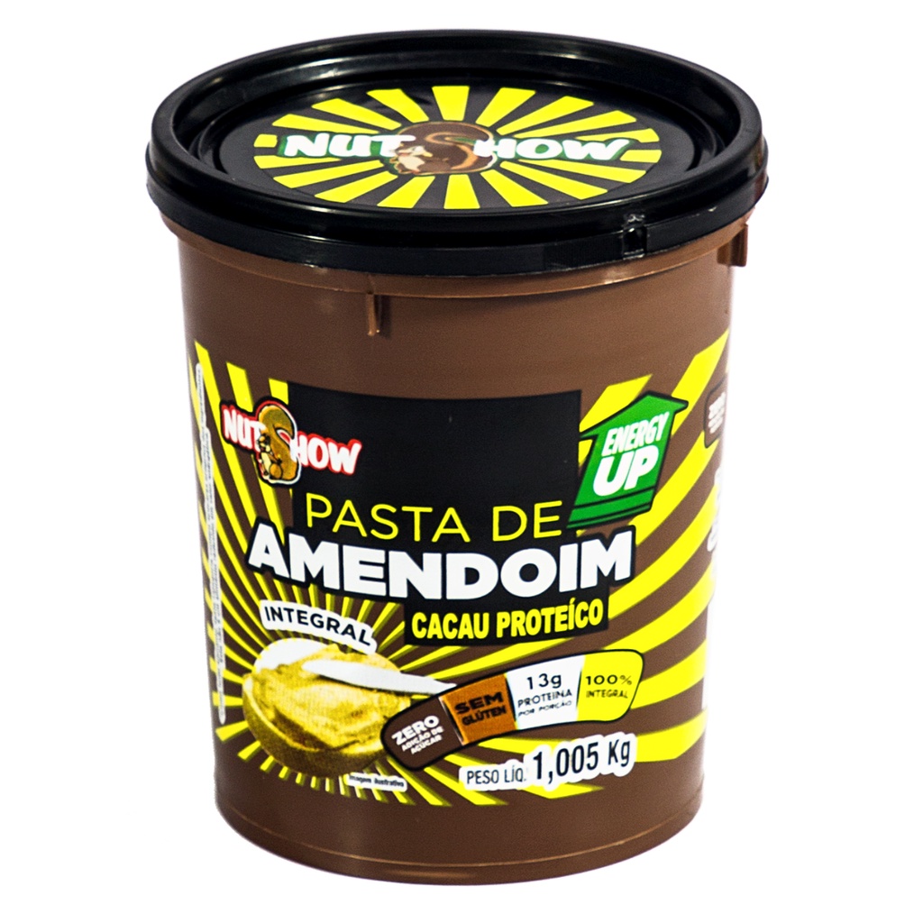 Pasta de Amendoim Integral Cacau Protéico - NUTSHOW 1,005 Kg | Shopee ...