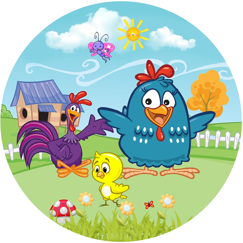 Painéis Redondo Tecido Sublimado C/elástico galinha pintadinha | Shopee ...