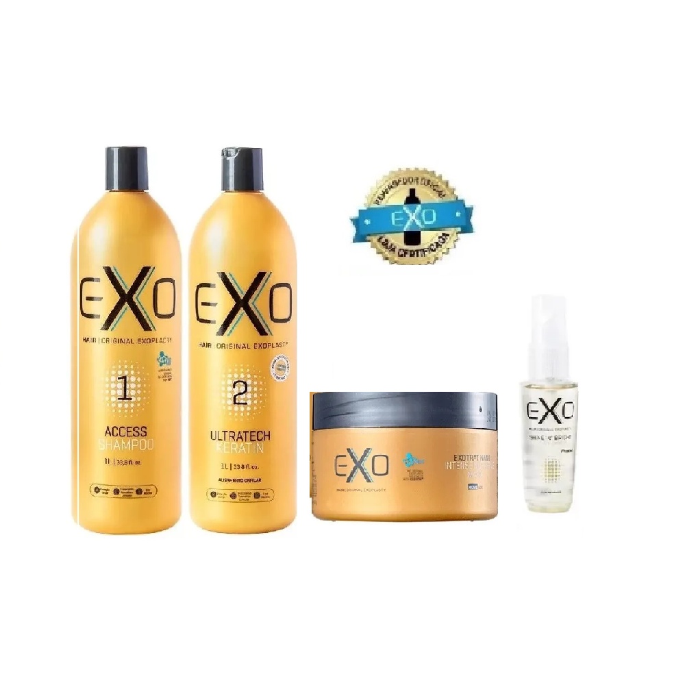 Exo Hair Kit Progressiva Exoplastia 1 Litro + Mask 250gr + shine ...
