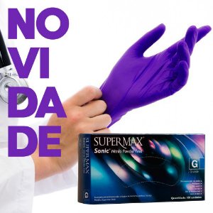 Luvas Nitrilica Sonic Supermax Azul Cobalto cx c/ 100 | Shopee Brasil