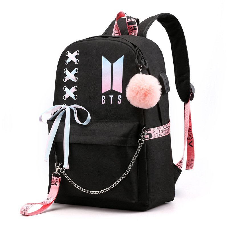 Mochila Casual Estilo Preppy BTS Para Jovens/Estudantes | Shopee Brasil