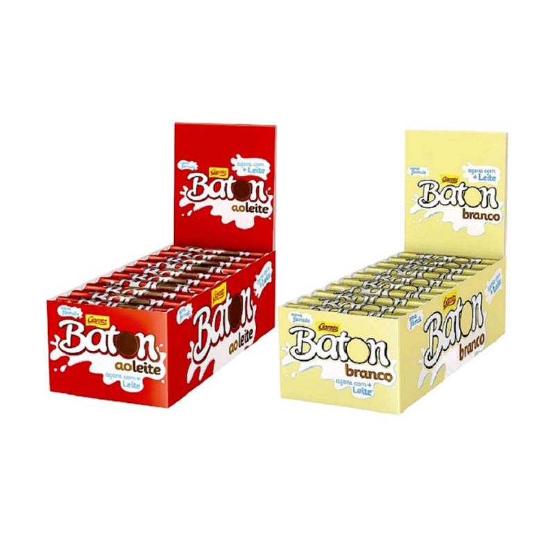 Chocolate Batom ao Leite / Branco caixa com 30 unidades 16gr | Shopee ...