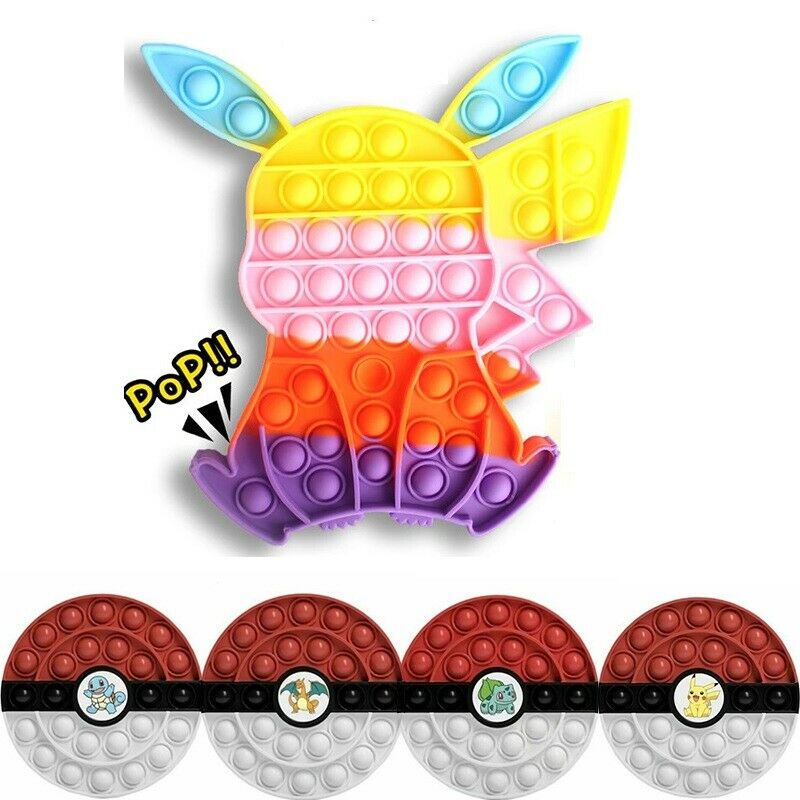 Brinquedo Pokemon Pop It Fidget Reliver Pikachu Squirtle Push It Bubble ...