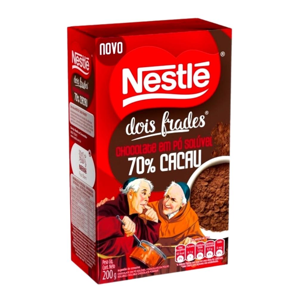 Chocolate Em Pó Solúvel 70% Cacau Dois Frades NESTLE - 200g | Shopee Brasil