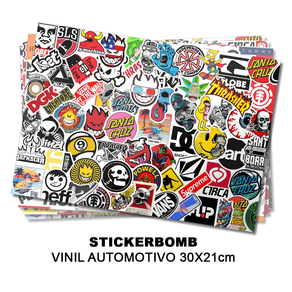 Adesivo Sticker Bomb para Bike Carro Moto Caminhão Marcas Famosas ...