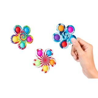 Spinner Flor com 5 Pop it Tik Tok Hand Giro Brinquedo Anti Stress ...