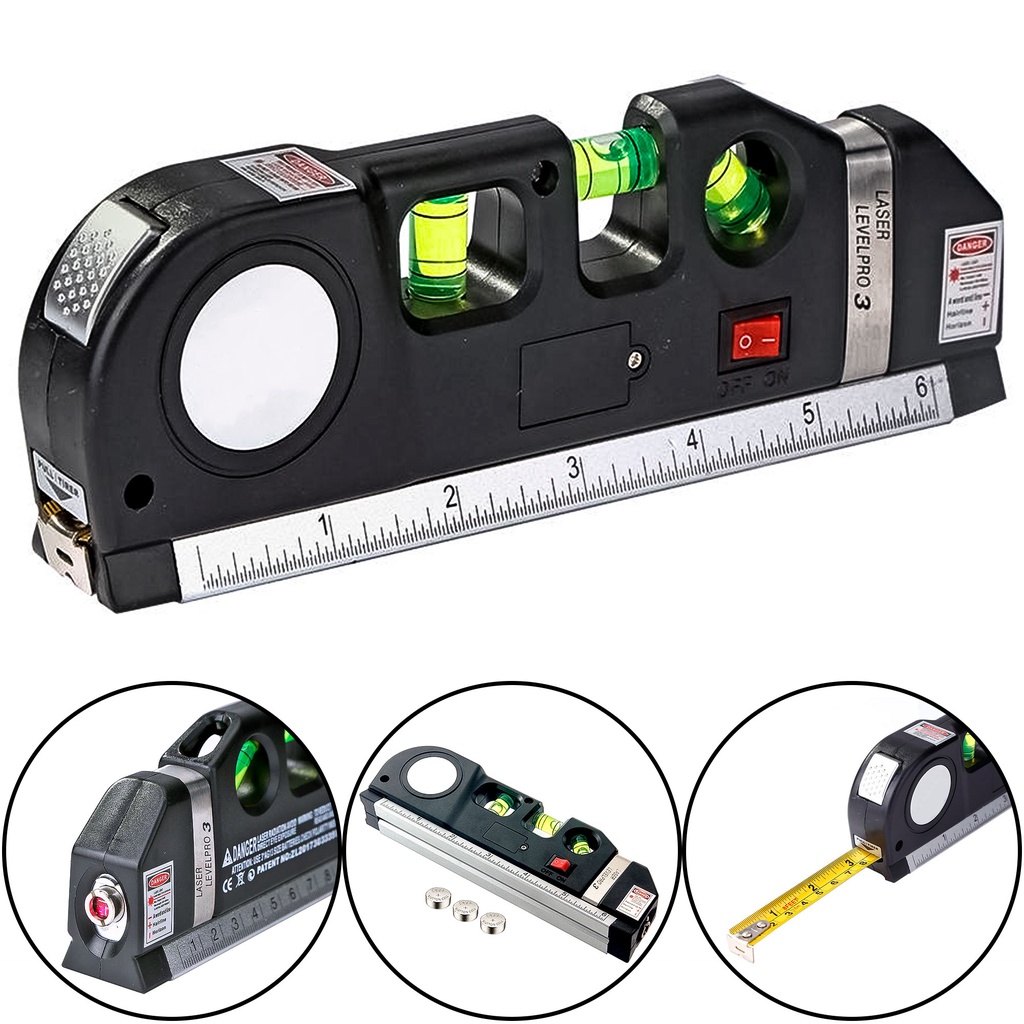 Nível a Laser Com Trena Level Pro3 Nivelador 3 Modos Bolha - Desconto ...