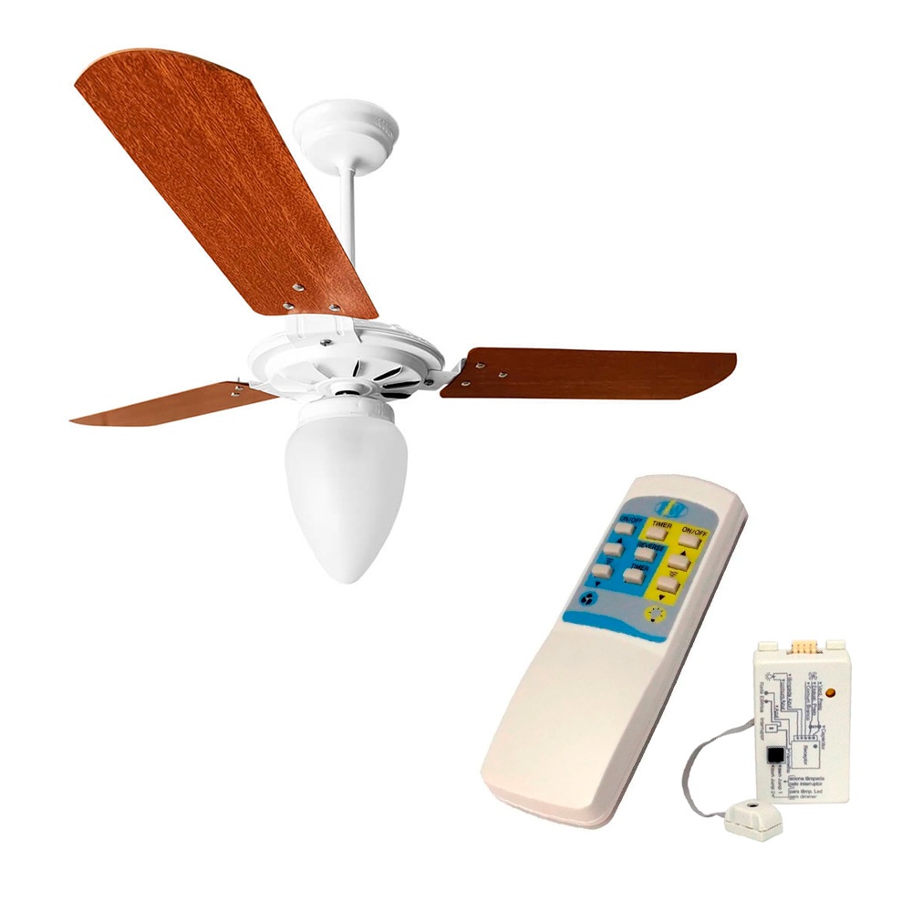 Kit Ventilador Teto Rico Motor Grande Ventex C/ Controle Universal ...