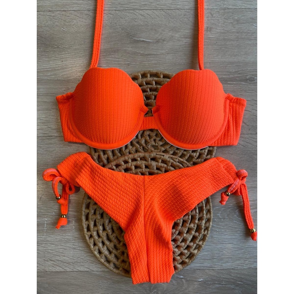 Biquini Concha Moda Praia Calcinha Asa Delta Amarração Lateral Oferta