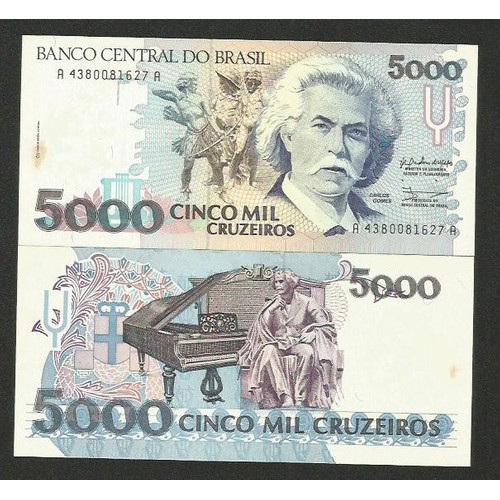 Brasil 5000 Cruzeiros C219 S/fe Cédula - Tchequito | Shopee Brasil