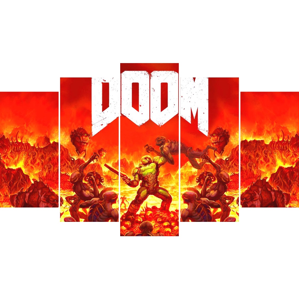 Quadro decorativo de mdf DOOM - 60cm de altura x 102cm de largura ...