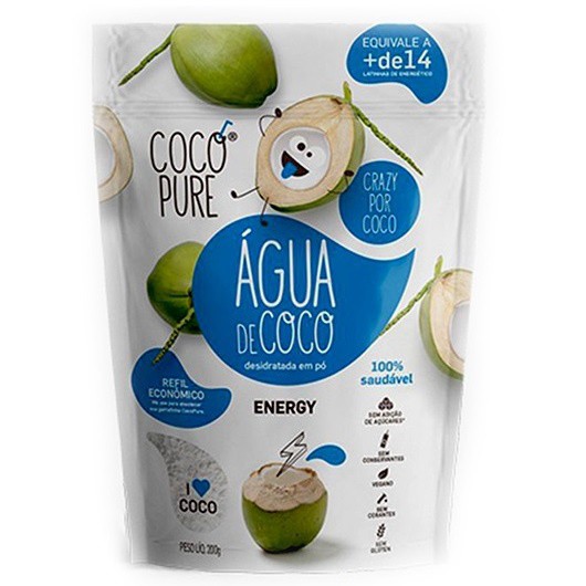 Agua de Coco em pó Energy Refil 200 gr Cocopure - Escorrega o Preço
