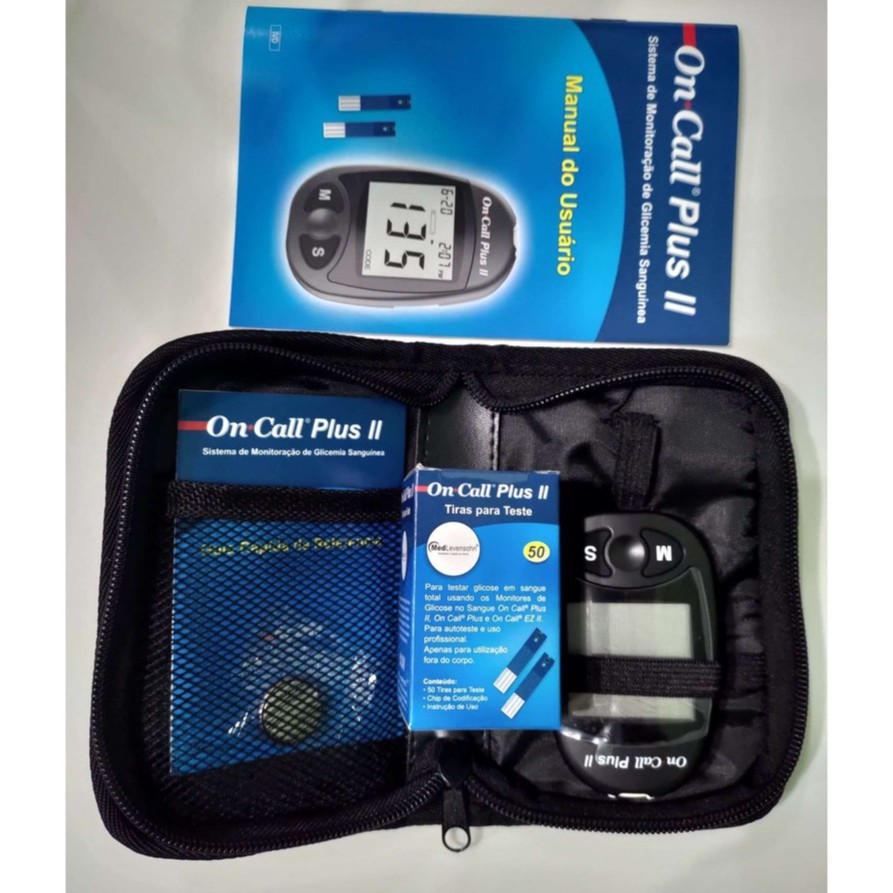 Kit OnCall® Plus II - 1 Kit com 25 Tiras para Teste de Glicemia + 1 ...