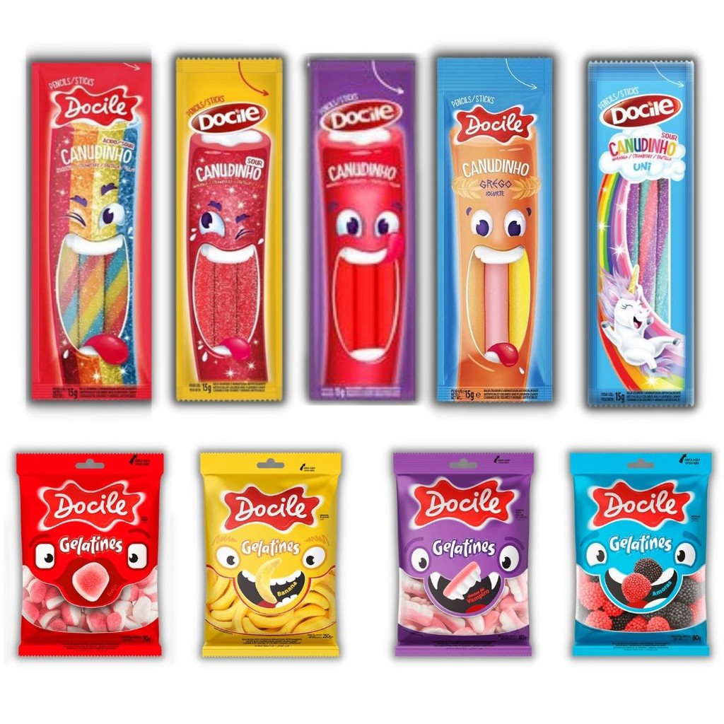 KIT COM 9 UN BALAS DE GOMA DOCE GELATINA E CANUDINHO DOCILE Entrega ...