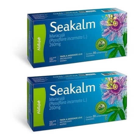 Kit 2 Seakalm 260mg 20 comprimido (Calmante Natural contra Ansiedade e ...