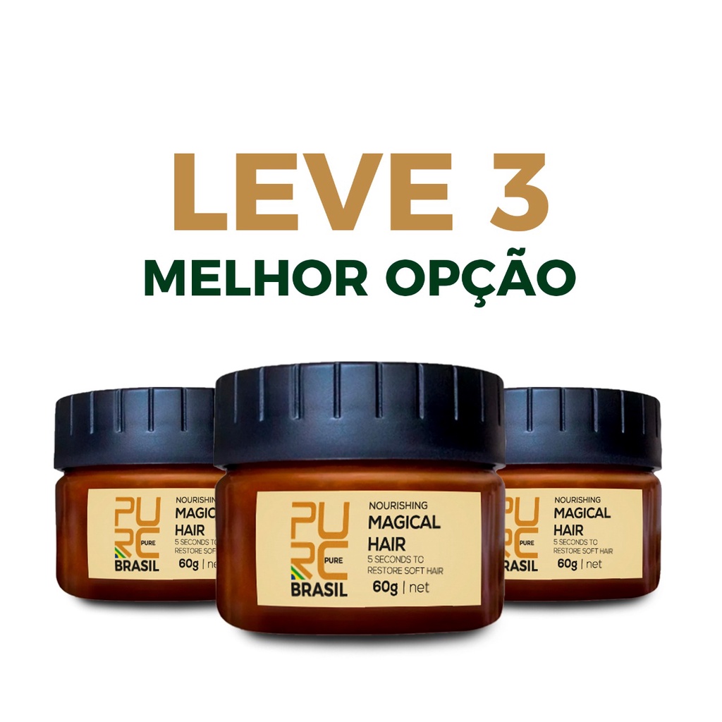 3 POTE DE 60g Magical Hair Produto no Brasil Embarque Imediato PURE ...