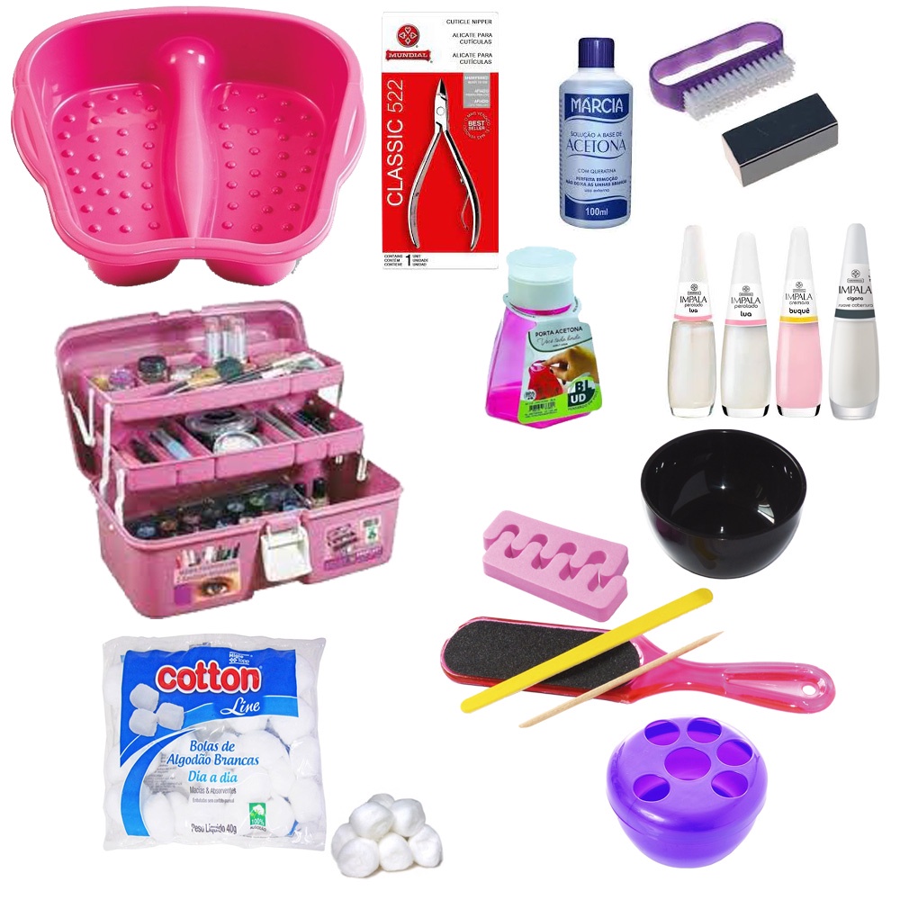 Kit Manicure Completo Maleta Caixa Organizadora Feminina Esmaltes ...
